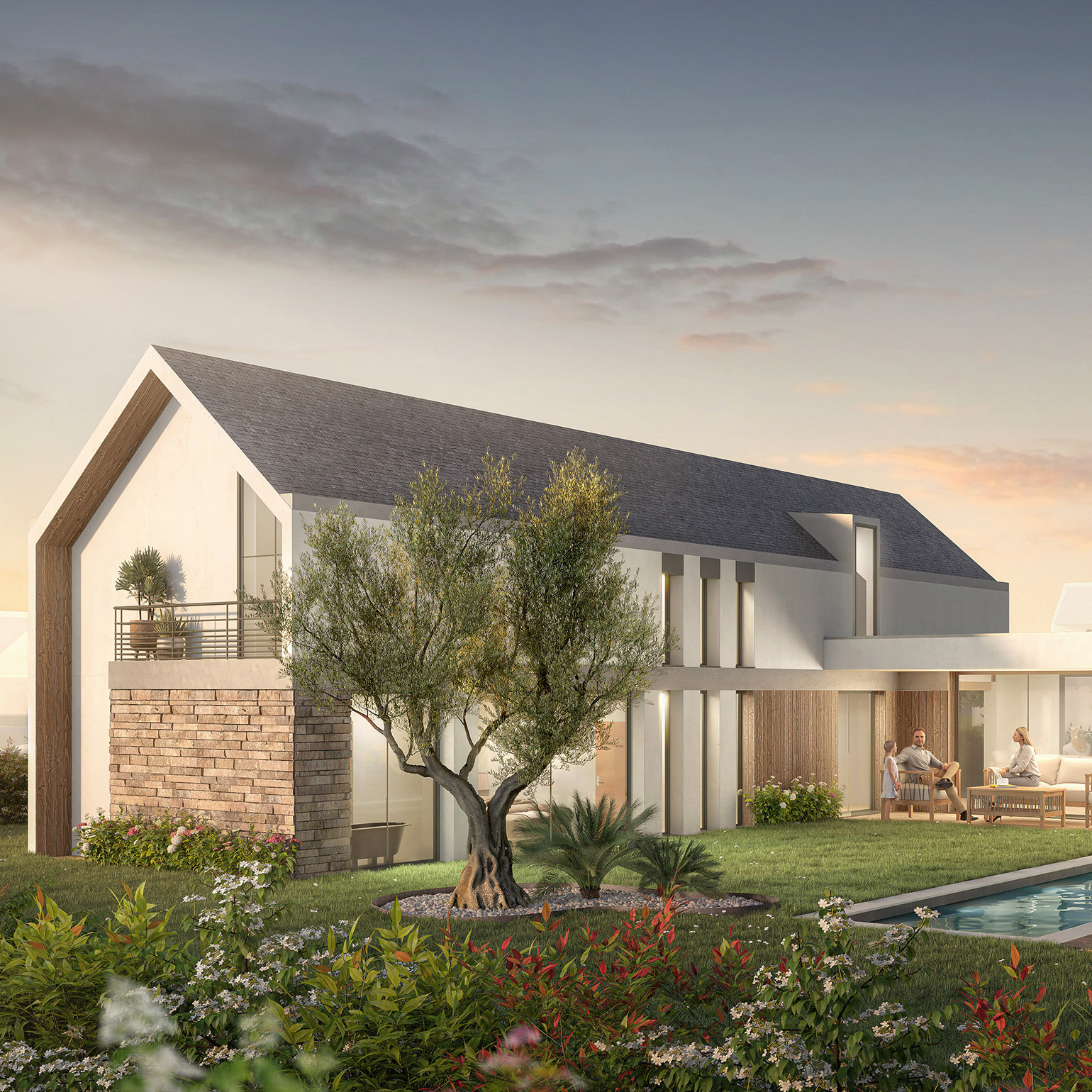 Illustration 3D maison individuelle